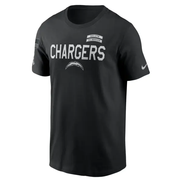 Nike Los Angeles Chargers Salute To Service Sideline Dri-fit Nfl T-shirt - Black