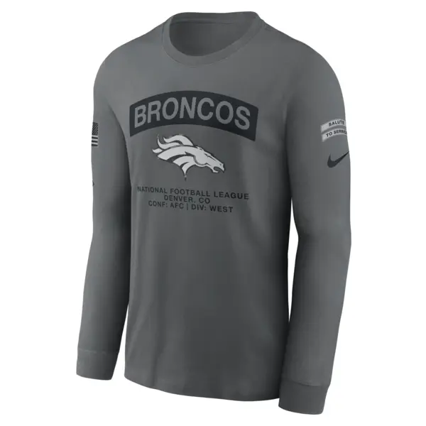 Nike Denver Broncos Salute To Service Nfl Long-sleeve T-shirt - Grey