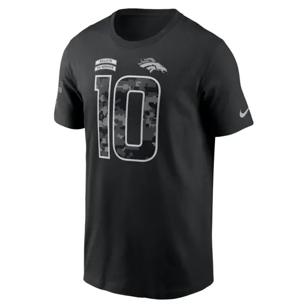 Nike Bo Nix Denver Broncos Salute To Service Nfl T-shirt - Black