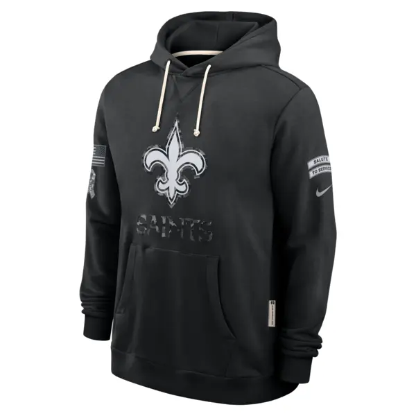 Nike New Orleans Saints Salute To Service Sideline Dri-fit Nfl Pullover Hoodie - Black