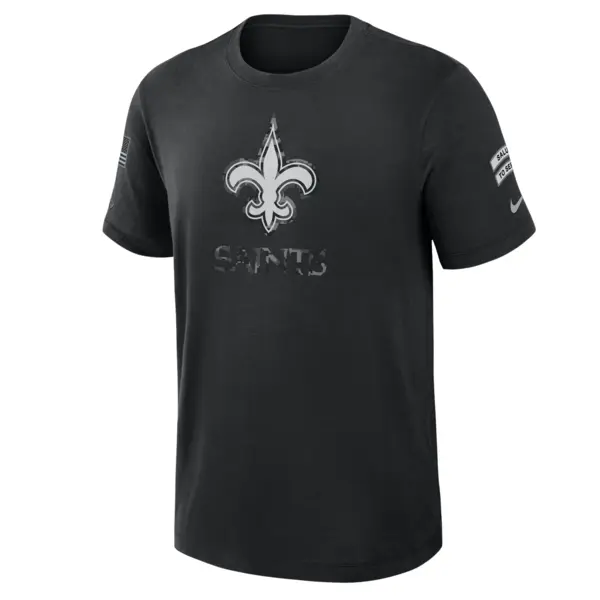 Nike New Orleans Saints Salute To Service Slub Dri-fit Nfl T-shirt - Black