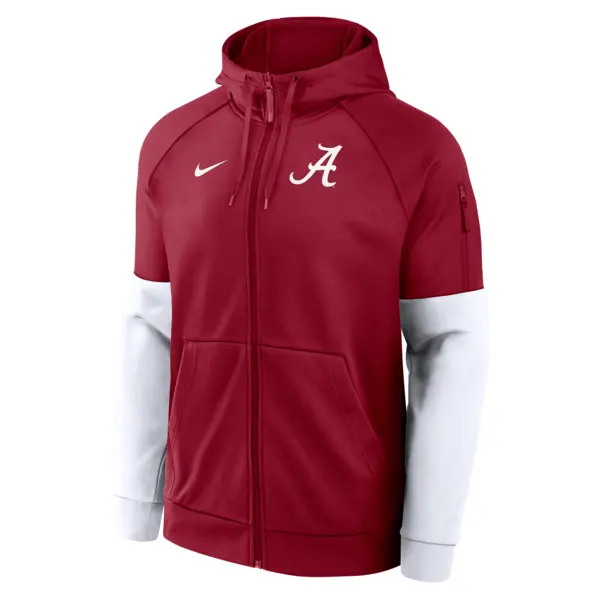 Nike Alabama Primetime Therma-fit College Full-zip Hoodie - Red