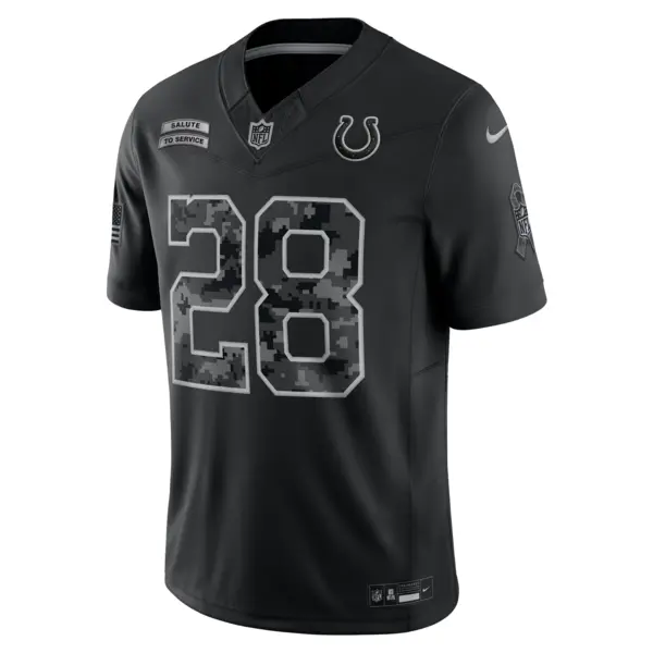 Nike Jonathan Taylor Indianapolis Colts Salute To Service Dri-fit Nfl Limited Jersey - Black