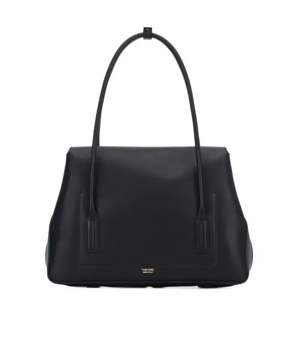 TOM FORD Padlock-detail Leather Tote Bag - Black