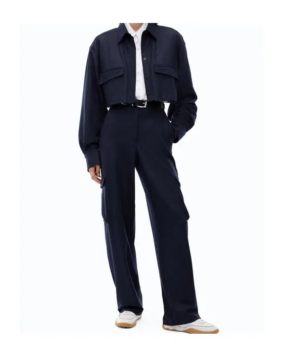 Pinko Pinstriped Cropped Shirt