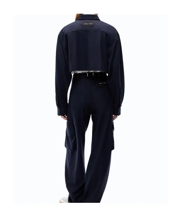 Pinko Pinstriped Cropped Shirt