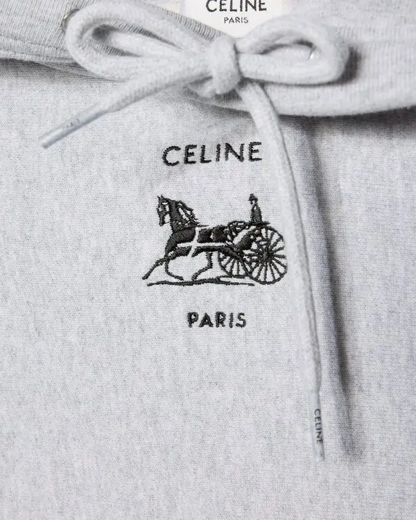Celine Cropped Hoodie In Cotton Fleece