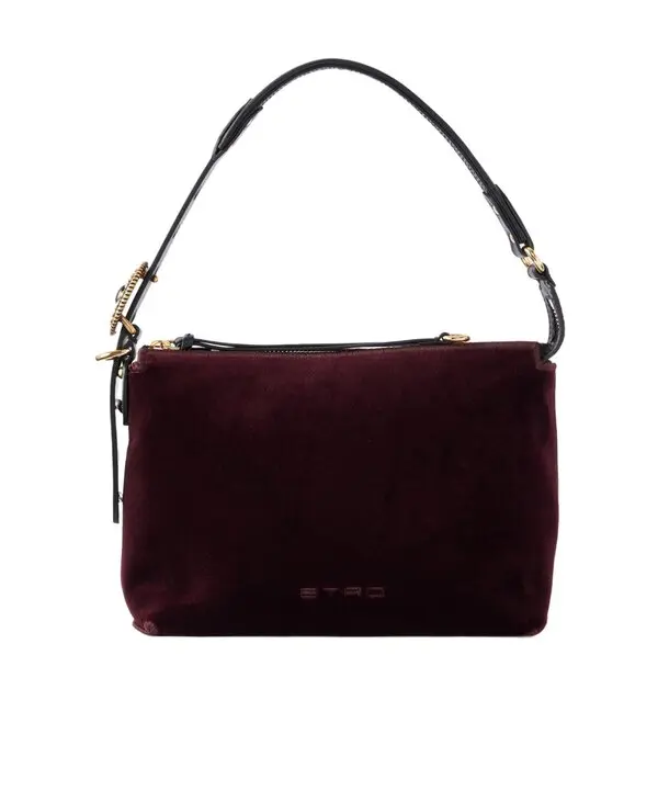 Etro Velvet And Leather Patchwork Shoulder Bag - No