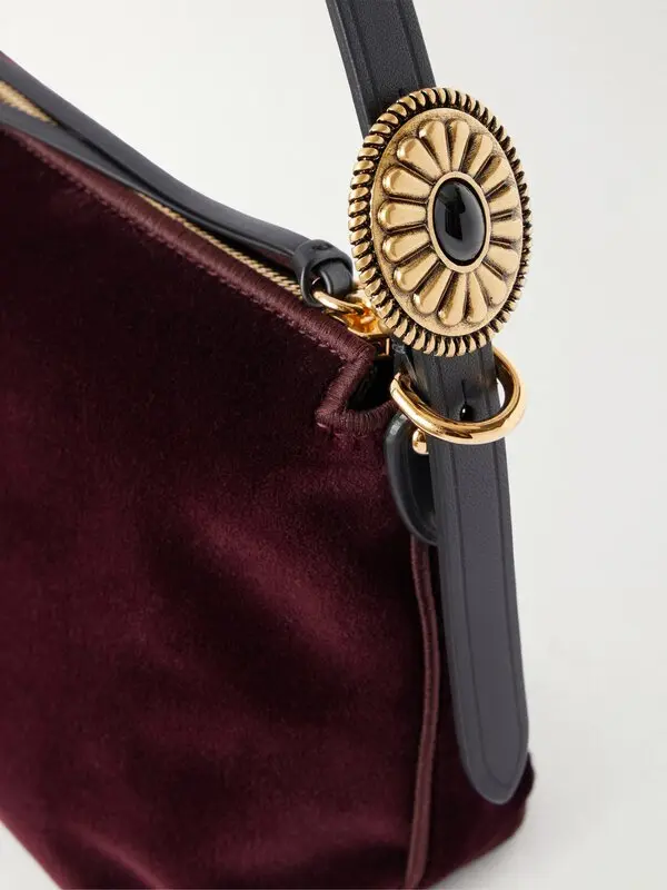 Etro Velvet And Leather Patchwork Shoulder Bag