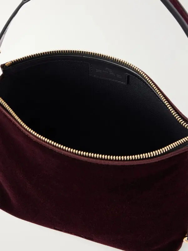 Etro Velvet And Leather Patchwork Shoulder Bag