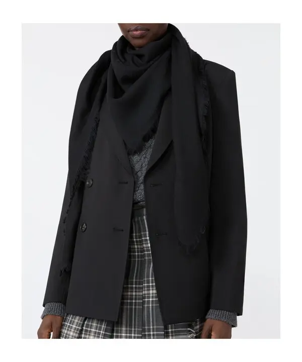 Max Mara Jacquard Wool And Silk Shawl