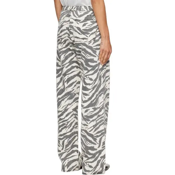 Rag & Bone Lace-up Jeans - Washed Zebra Print