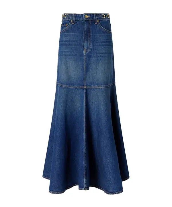 Ulla Johnson Denim Midi Skirt - Blue