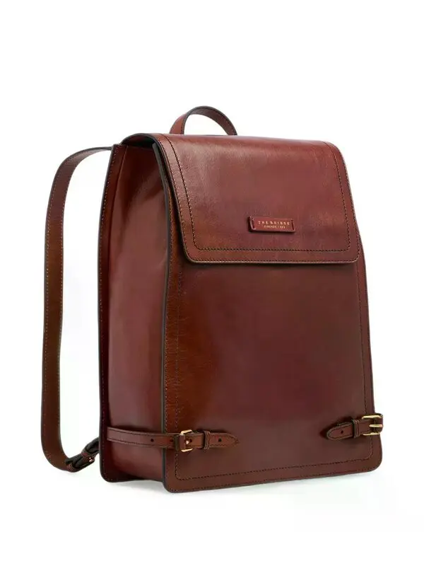 THE BRIDGE Buckle-detail Leather Backpack - Brown