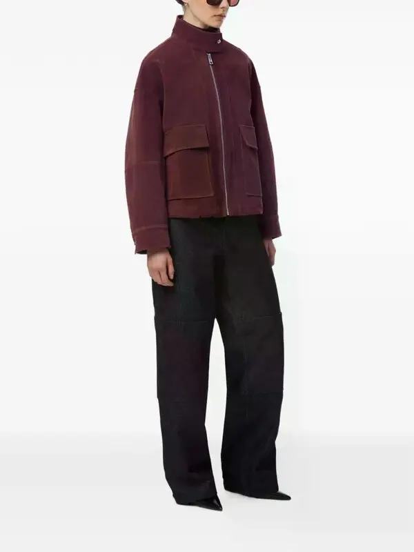 Apparis Kate Faux-suede Bomber Jacket - Red