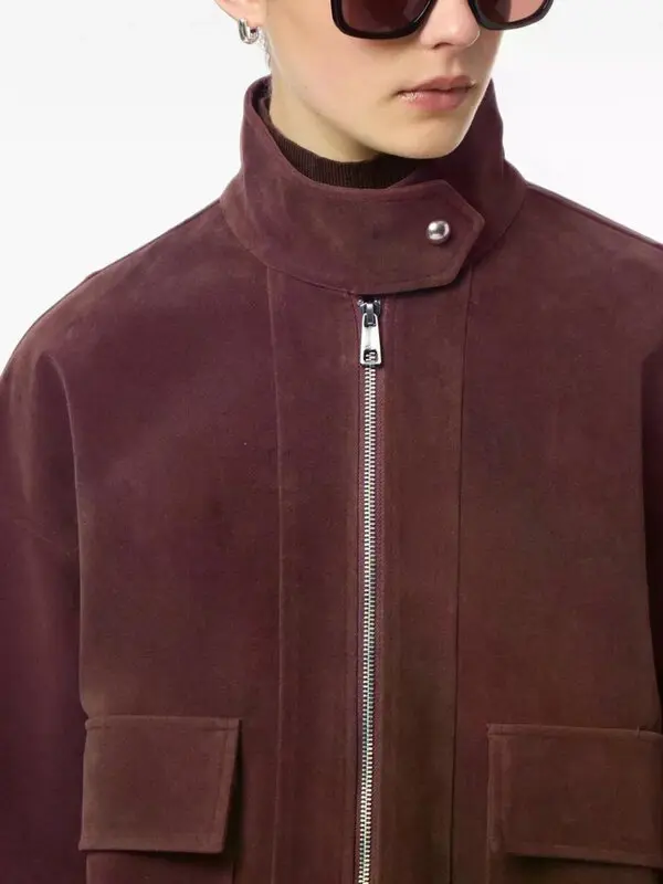 Apparis Kate Faux-suede Bomber Jacket - Red