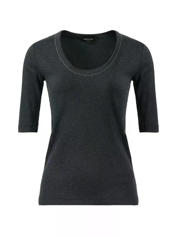Fabiana Filippi Bead-trim T-shirt - Grey