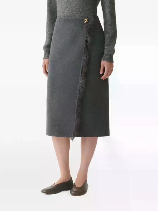 Fabiana Filippi Feather-trim Wrap Midi Skirt