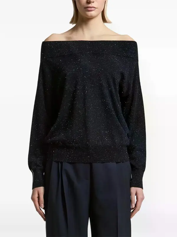 Peserico Off-shoulder Sweater - Blue