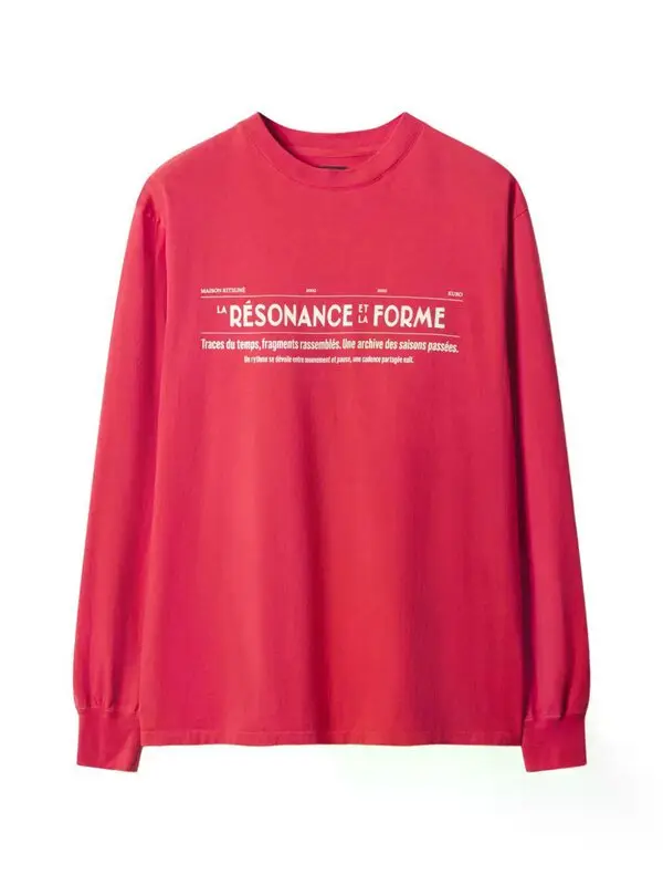 Maison Kitsuné Slogan-print Long-sleeve T-shirt