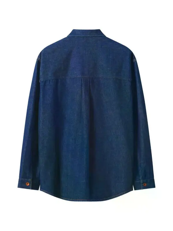 Maison Kitsuné Logo-embroidered Denim Shirt