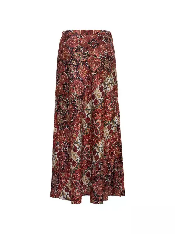 Cara Cara Kaia Tapestry-print Silk Maxi Skirt