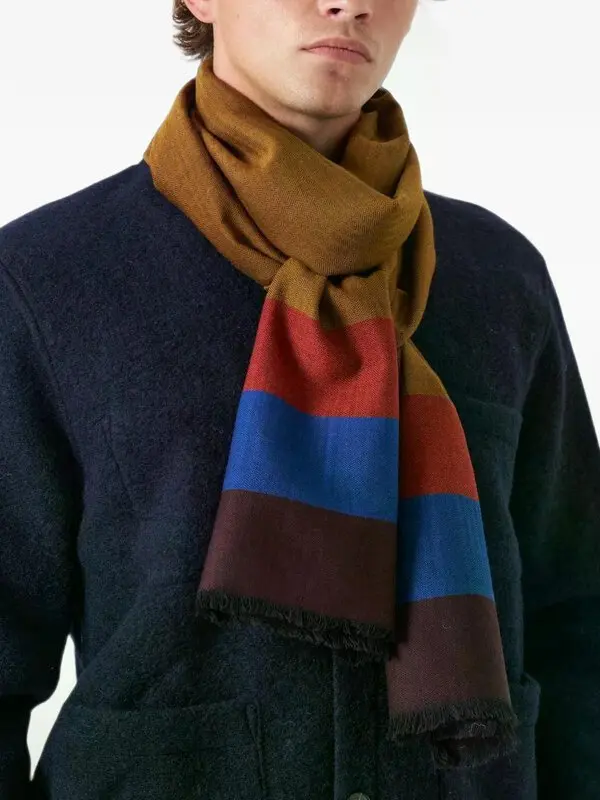 Universal Works Himalayan Reversible Striped Scarf - Brown