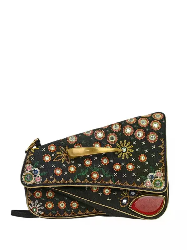 Dior X John Galliano 2001 Embroidered Shoulder Bag - Blue