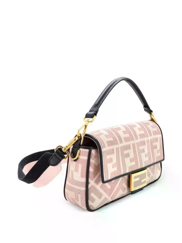 Fendi Baguette Nm Bag Zucca Embroidered Canvas Medium Shoulder Bag