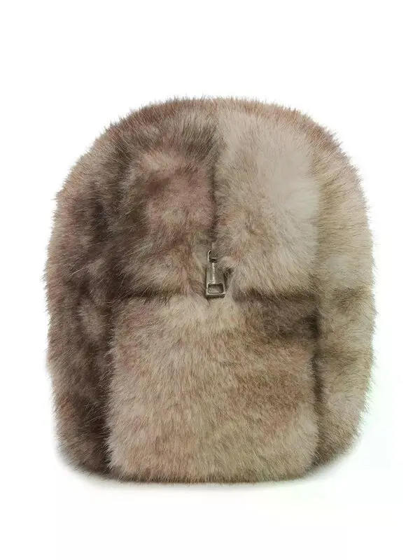 Apparis Jumbo Noor Faux-fur Clutch Bag - Neutrals