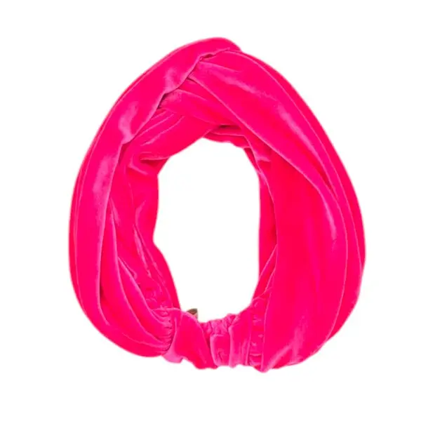 JULIA CLANCEY Hotty Velour Turban Twist Headband - Pink