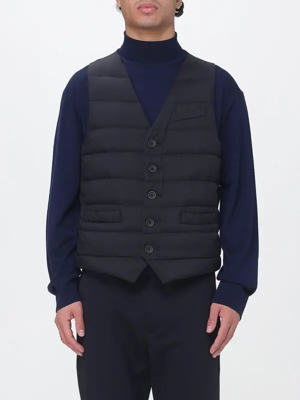 Herno V-neck Quilted Nylon Down Gilet With Button Closure - Black