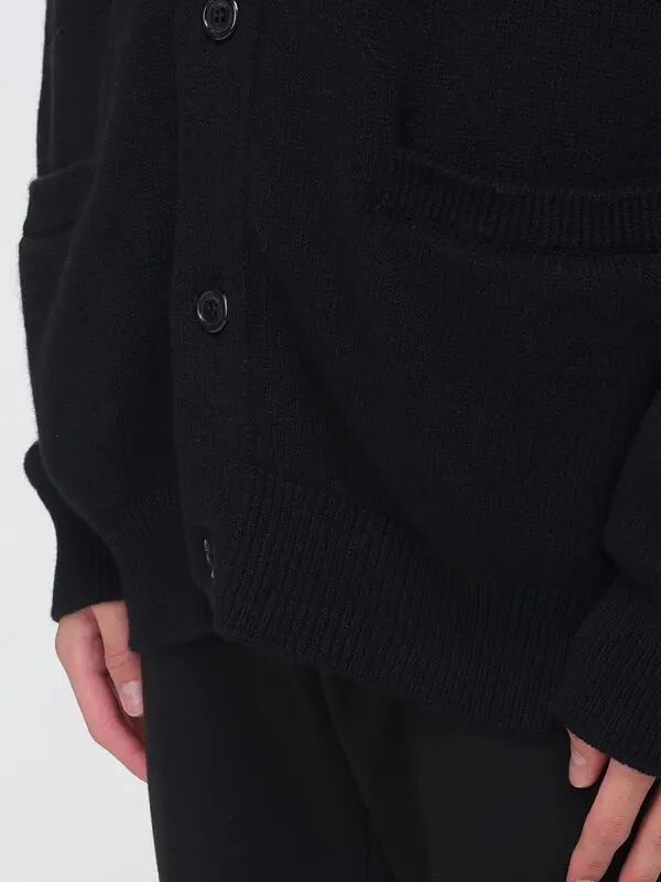 LANEUS V-neck Merino Wool And Cashmere Cardigan With Patch Pockets