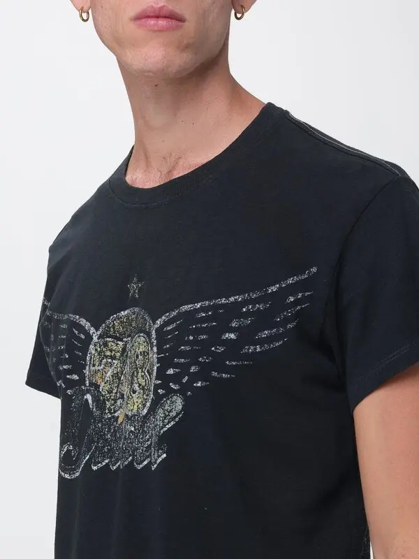 DIESEL® Slim Fit Short-sleeved Cotton T-shirt With Graphic Print - Black