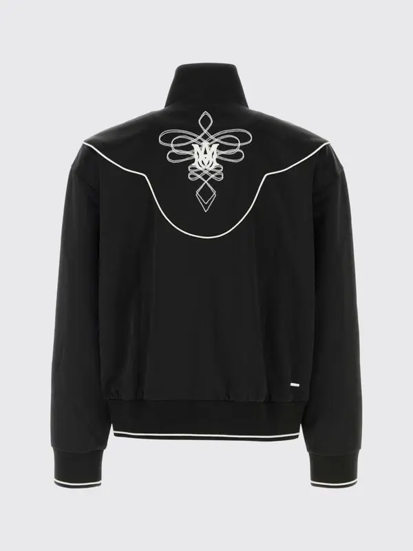 Amiri Monogram Pattern Technical Jersey Zip-up Sweatshirt With High Neck