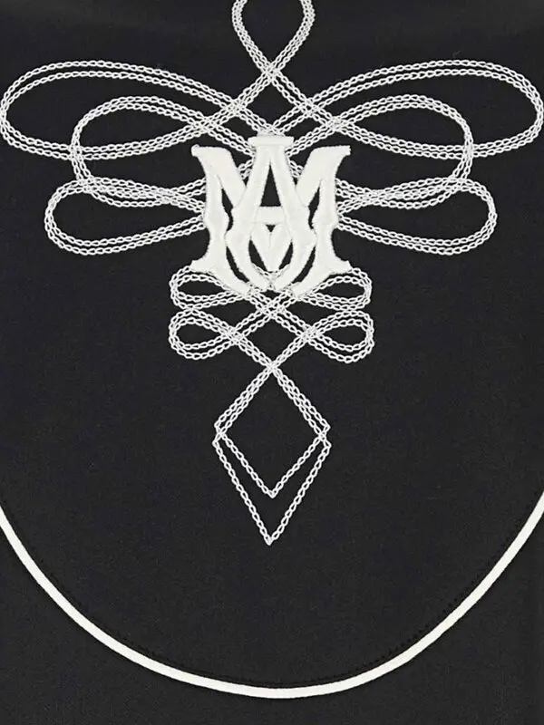 Amiri Monogram Pattern Technical Jersey Zip-up Sweatshirt With High Neck