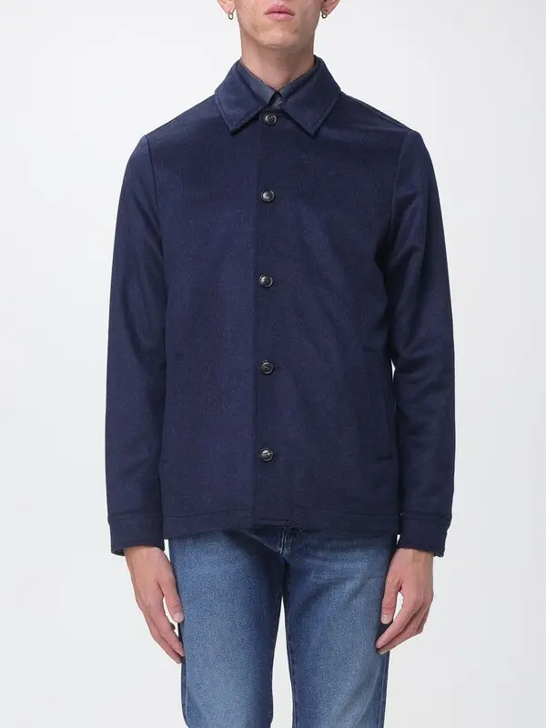 Luciano Barbera Reversible Wool And Cashmere Shirt Jacket - Blue