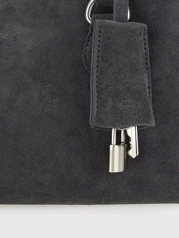 OSOI Shell Brot Suede Handbag With Padlock And Removable Strap