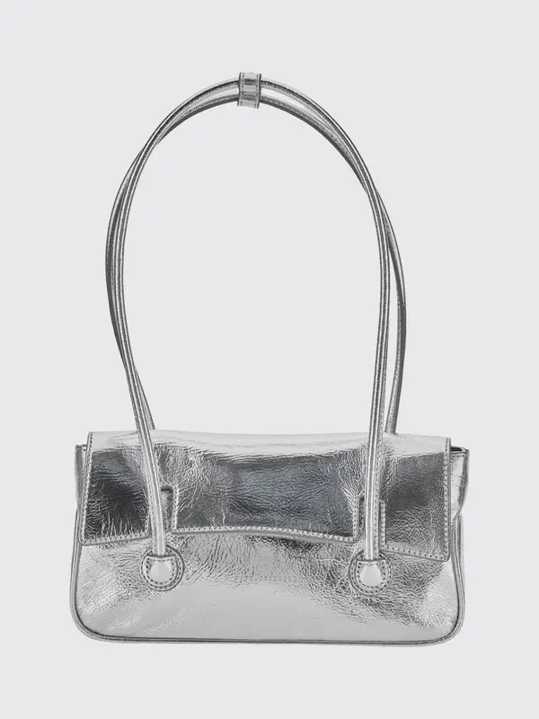 MARGESHERWOOD Mini Shoulder Bag In Smooth Cowhide With Double Handle - Silver