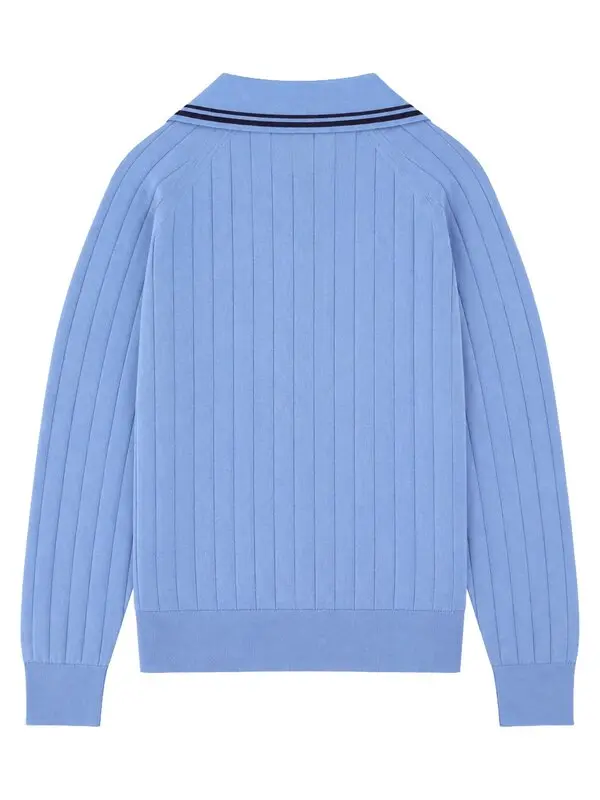 WALES BONNER Polo A Coste Con Scollo A V