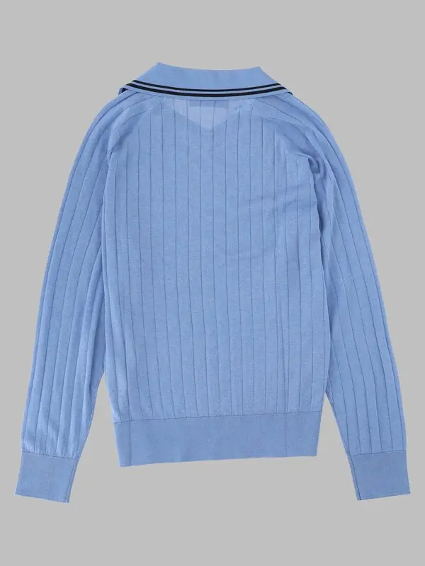 WALES BONNER Polo A Coste Con Scollo A V