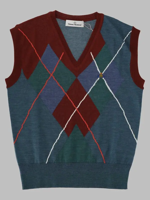 VIVIENNE WESTWOOD Gilet "argyle" In Lana