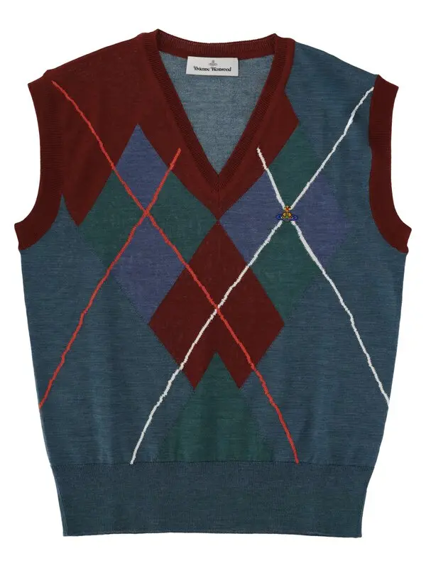 VIVIENNE WESTWOOD Gilet "argyle" In Lana - Multicolour
