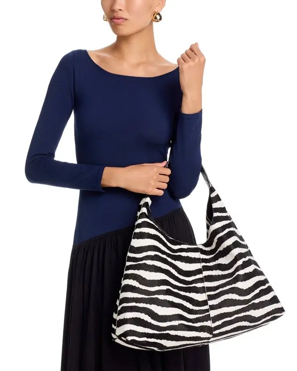 Aqua Large Print Calf Hair Shoulder Bag Exclusive