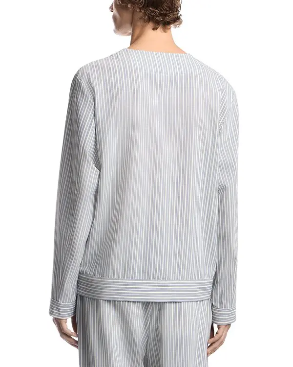 Emporio Armani Wool Blend Stripe Blouson Shirt
