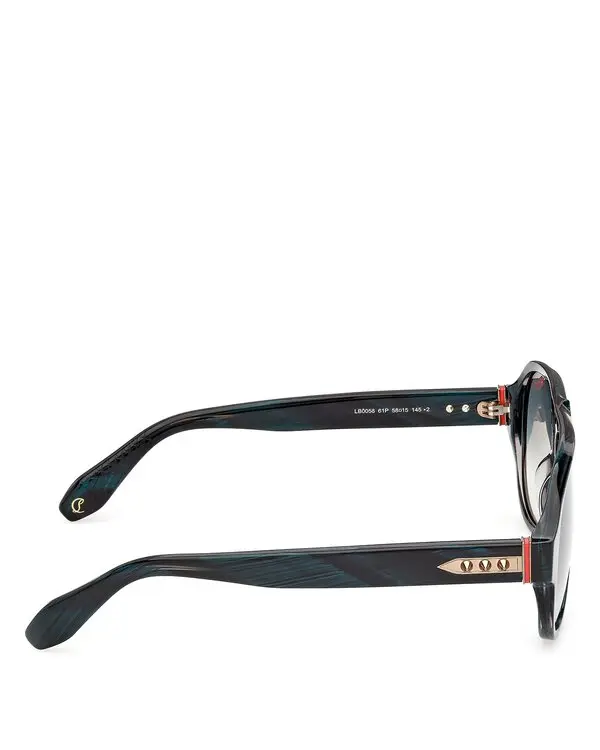 CHRISTIAN LOUBOUTIN Pilot Sunglasses, 58mm
