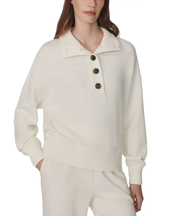 Varley Bronya Button Placket Sweatshirt - Pristine