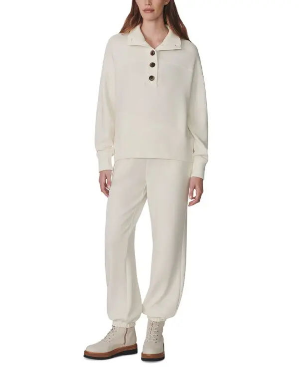 Varley Bronya Button Placket Sweatshirt - Pristine
