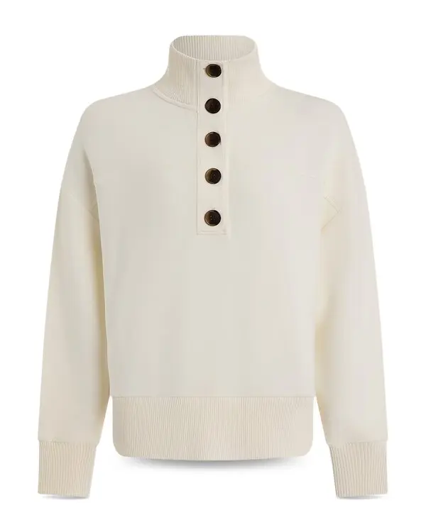 Varley Bronya Button Placket Sweatshirt - Pristine