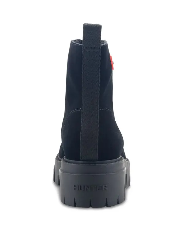 Hunter Gemma Waterproof Suede Zip Front Boots - Black